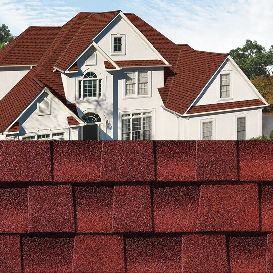 red shingle tiles